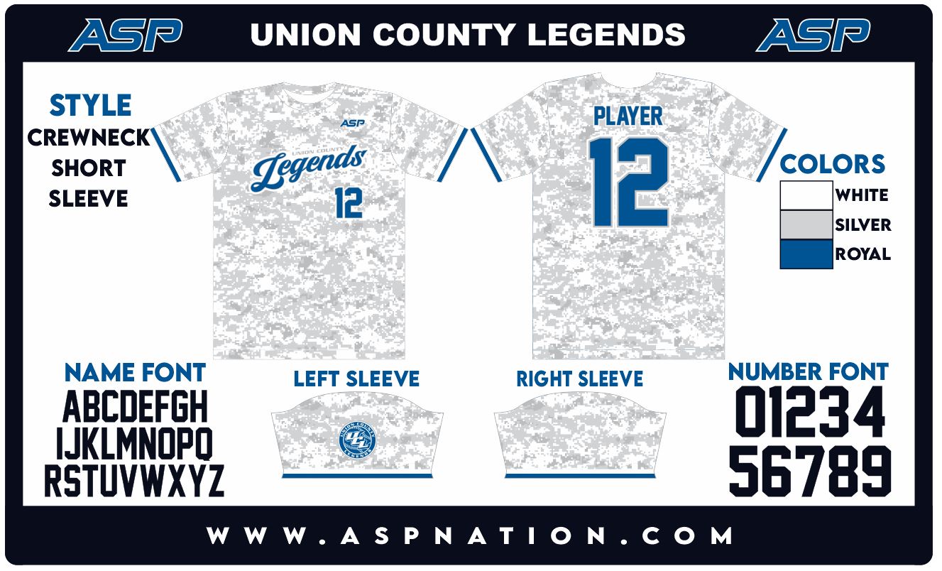 Union County Legends Baseball Full Sublimation Uniform – ASP Nation